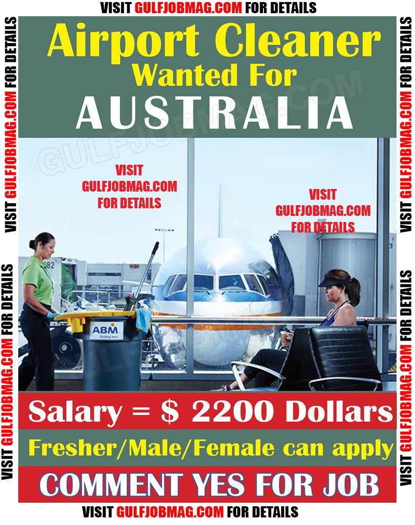 Airport Cleaner wanted in Australia - Gulf Job Mag