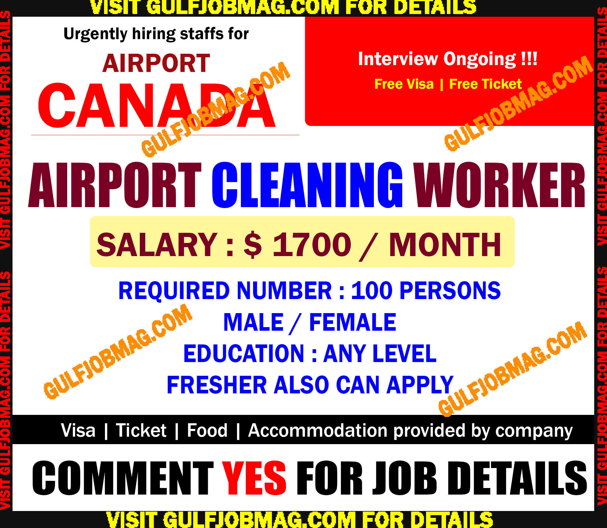 Airport Cleaner wanted in Canada - Gulf Job Mag
